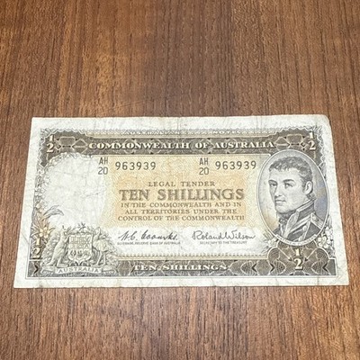 Commonwealth Of Australia Ten Shillings Banknote Coombs Wilson Note ...