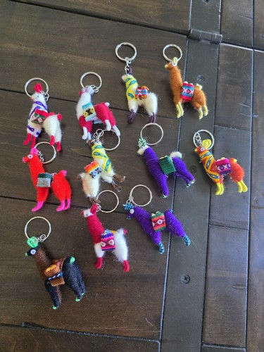New Lot of 11 Peruvian Colorful Handcrafted Llama Alpaca Key Chains 2.5 ...
