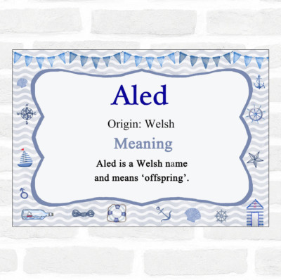 Aled Name Meaning Nautical Certificate | eBay UK