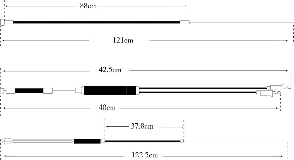 BMX Bike Gyro Brake Cables Front + Rear Upper + Lower Spinner Rotor Set ...