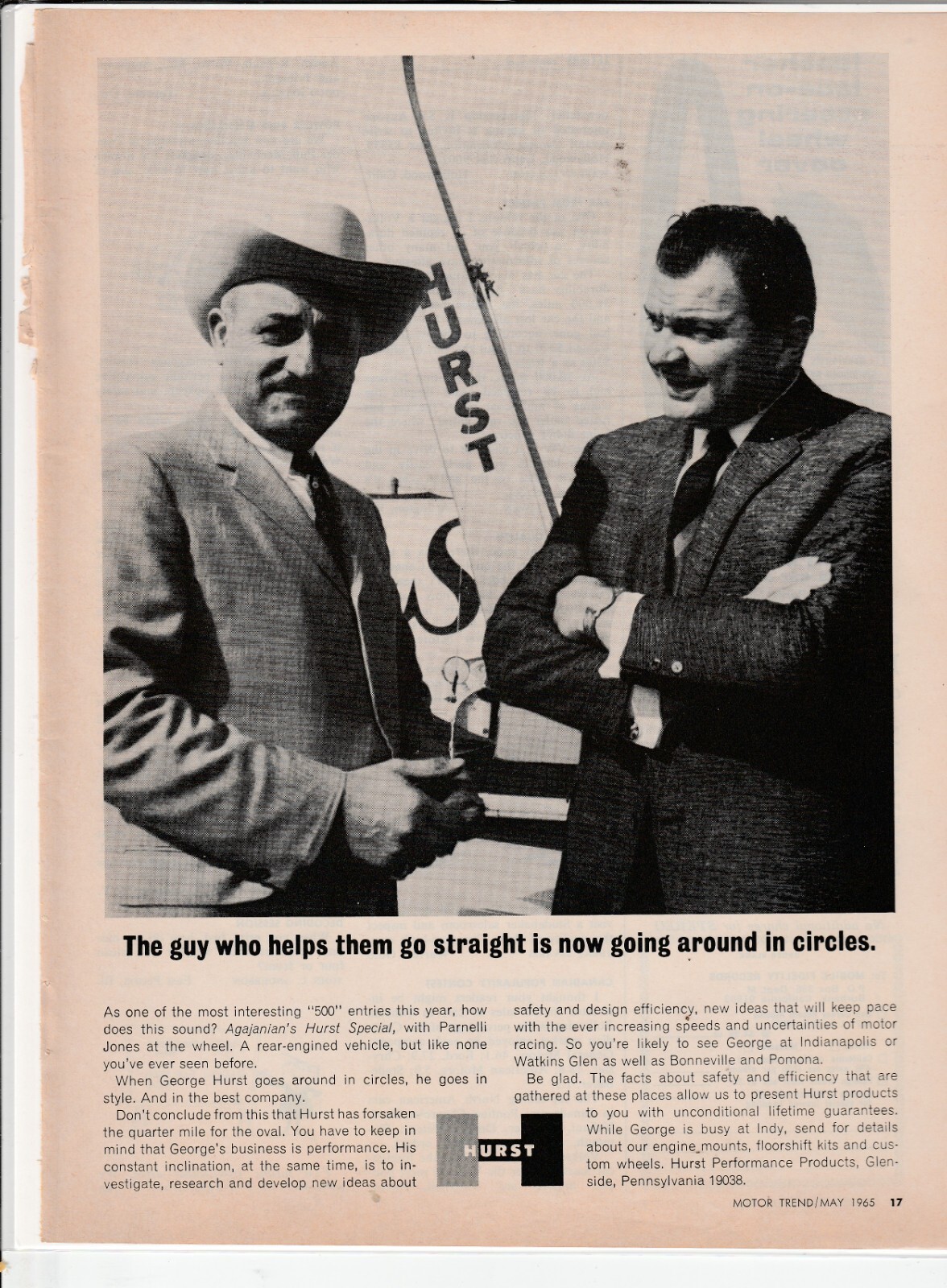 Original 1965 Hurst Magazine Ad with George Hurst | eBay