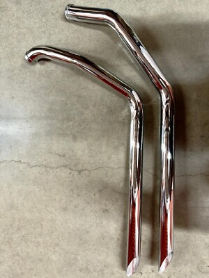 CHROME 1-3/4" EXHAUST DRAG PIPES HARLEY DYNA SUPER GLIDE WIDE GLIDE LOW ...