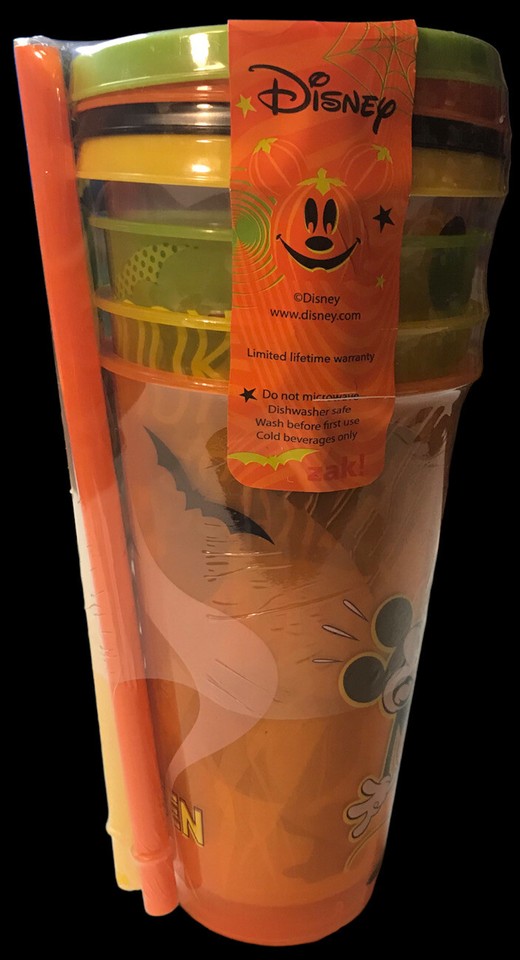 Zak Disney Mickey Mouse 4-Pack Tumblers with Straws 25oz. Cups BPA Free ...