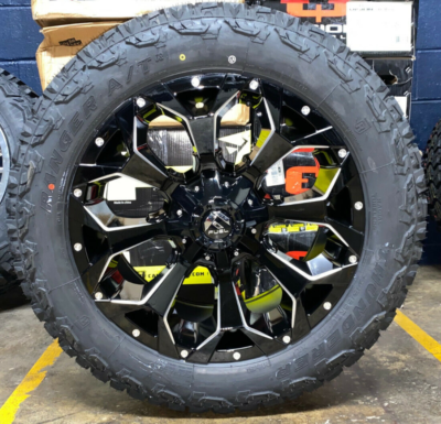 20x9 D576 Fuel Assault Black Wheels Rims 32" AT Tires 6x5.5 2021 Ford ...