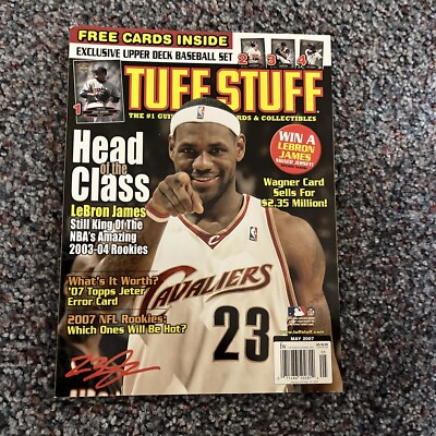VINTAGE May 2007 Tuff Stuff Magazine Lebron James Facsimile Signed | eBay