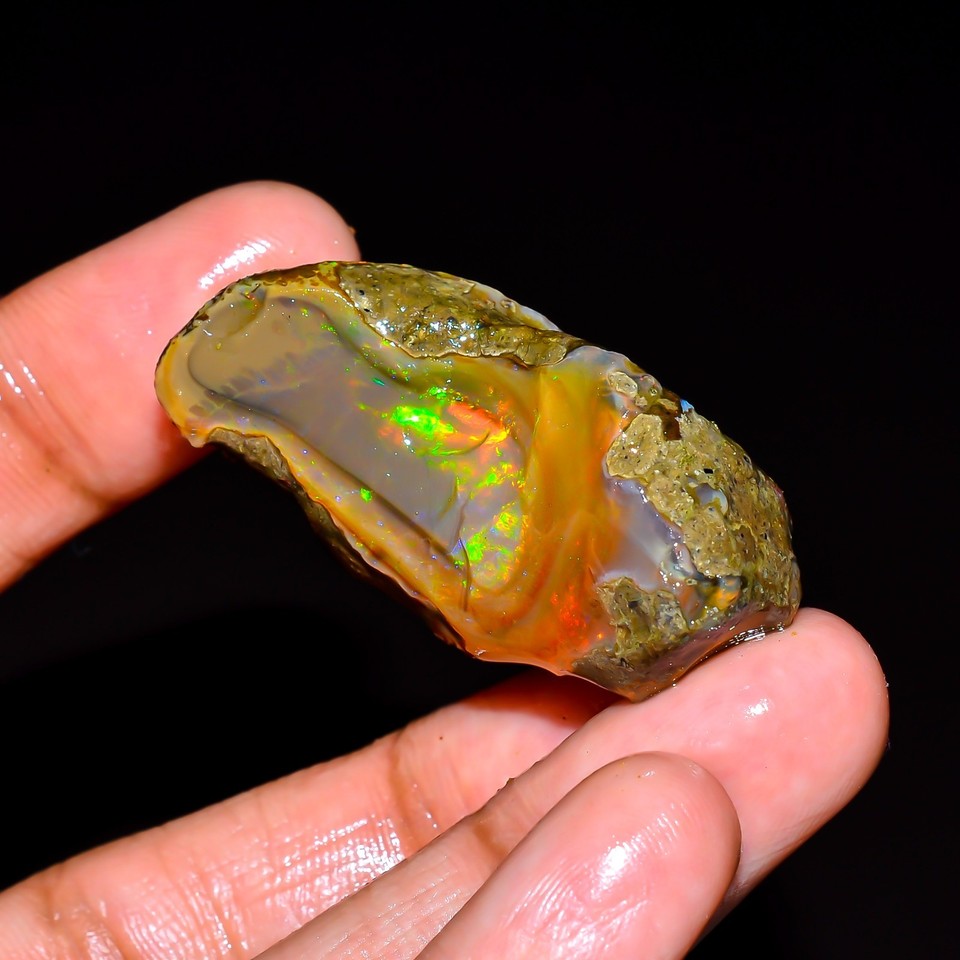 Natural Ethiopian Oil Opal Raw, 55.5 Carat Opal Rough, Multi Fire Opal ...