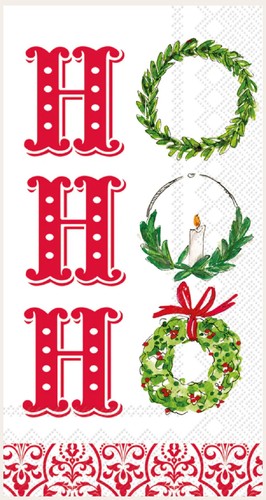 32 Count Christmas Guest Towels, 3-Ply, X-Mas Ho Ho Ho Design, Buffet ...