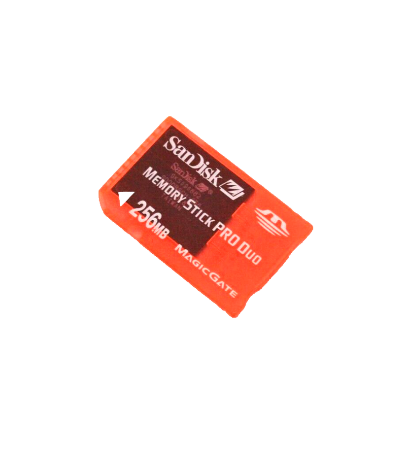 SanDisk 256MB Memory Stick Pro Duo Sony PSP Memory Card Clear Orange ...