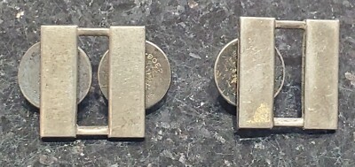 PAIR OF WWII US Army Captain Captains Silver Bars Military Insignia ...
