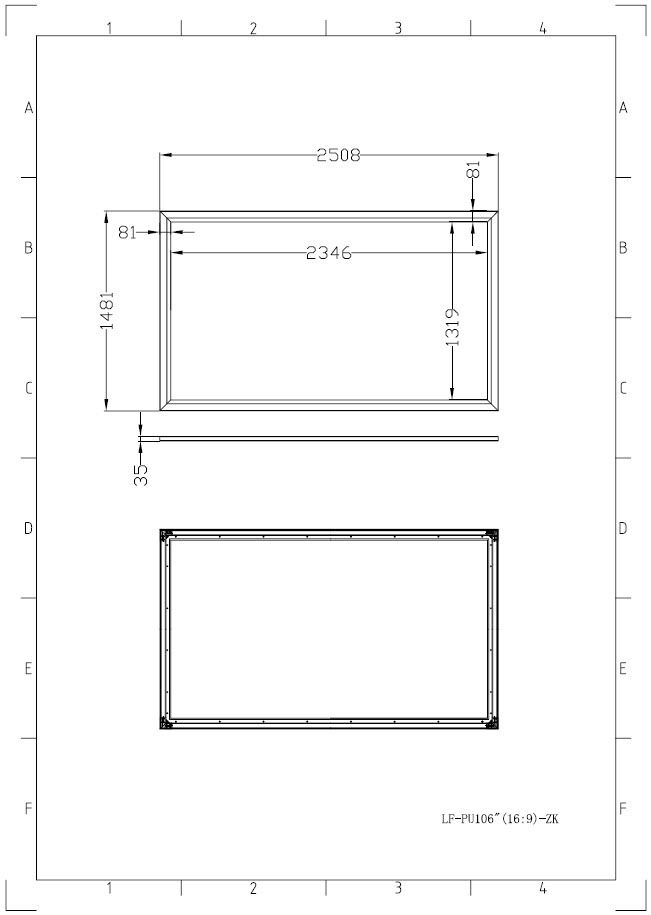 Grandview Cyber Series 106" inch Fixed Frame Projector Screen 16:9 ...