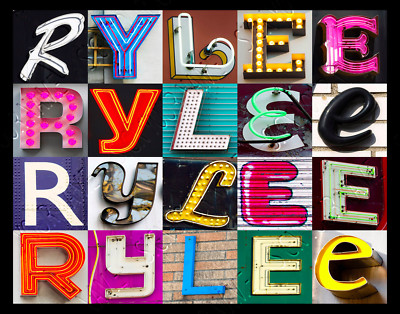RYLEE Name Poster featuring photos of actual sign letters | eBay
