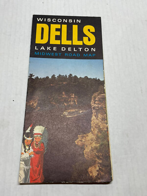 Vintage 1960s Wisconsin Dells Lake Delton Midwest Road Map Highway ...