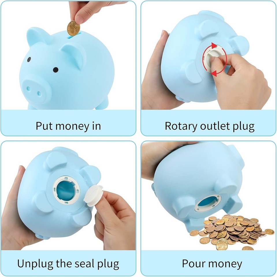 Extra Large Piggy Bank,Coin Bank for Boys and Blue | eBay