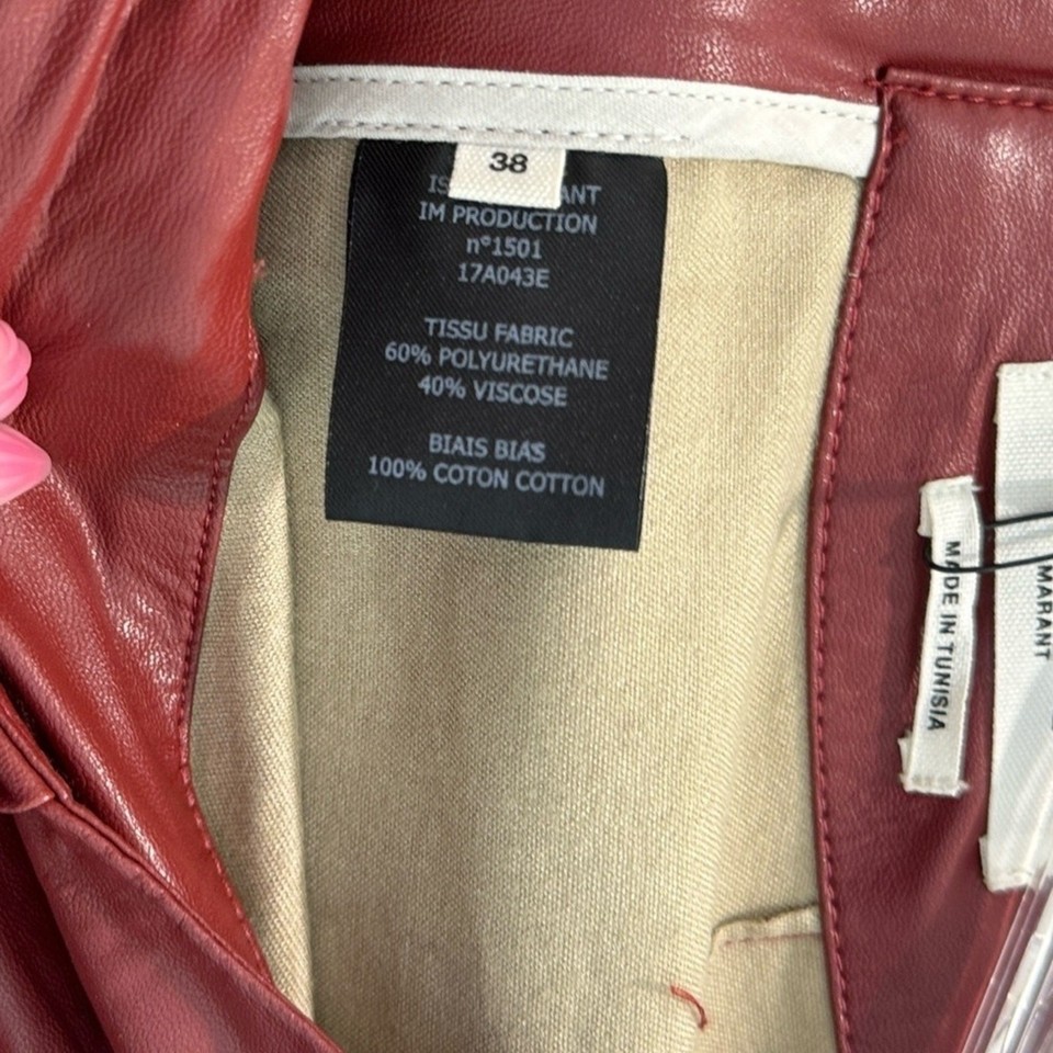 Etoile Isabel Marant Women's Burgundy Faux Leather Zephi Mini Skirt Size 6 | eBay
