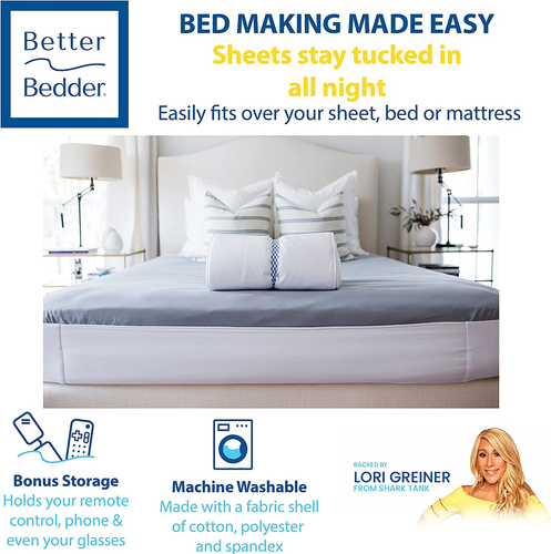 Better Bedder Bed Headband Tuck Fitted Flat Sheets Easy Storage ...