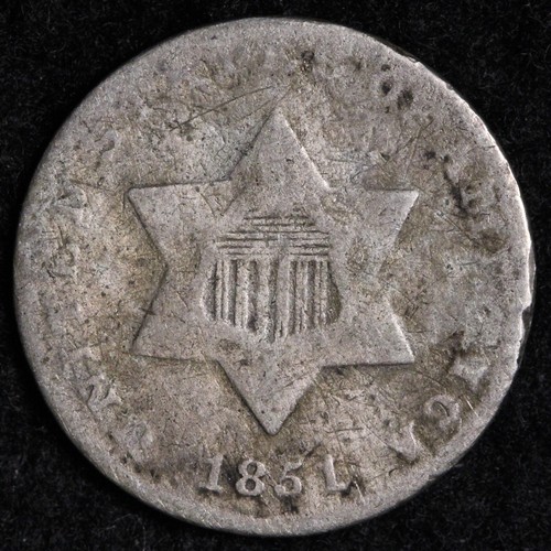 1851 Three 3 Cent Silver Piece CHOICE GOOD E628 QRNT | eBay