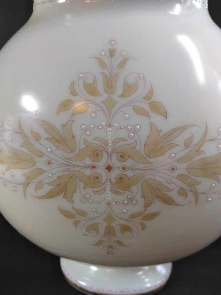 Rare Pair of Antique Josef Ahne Opaline Glass Vases - Signed, 8.5 ...