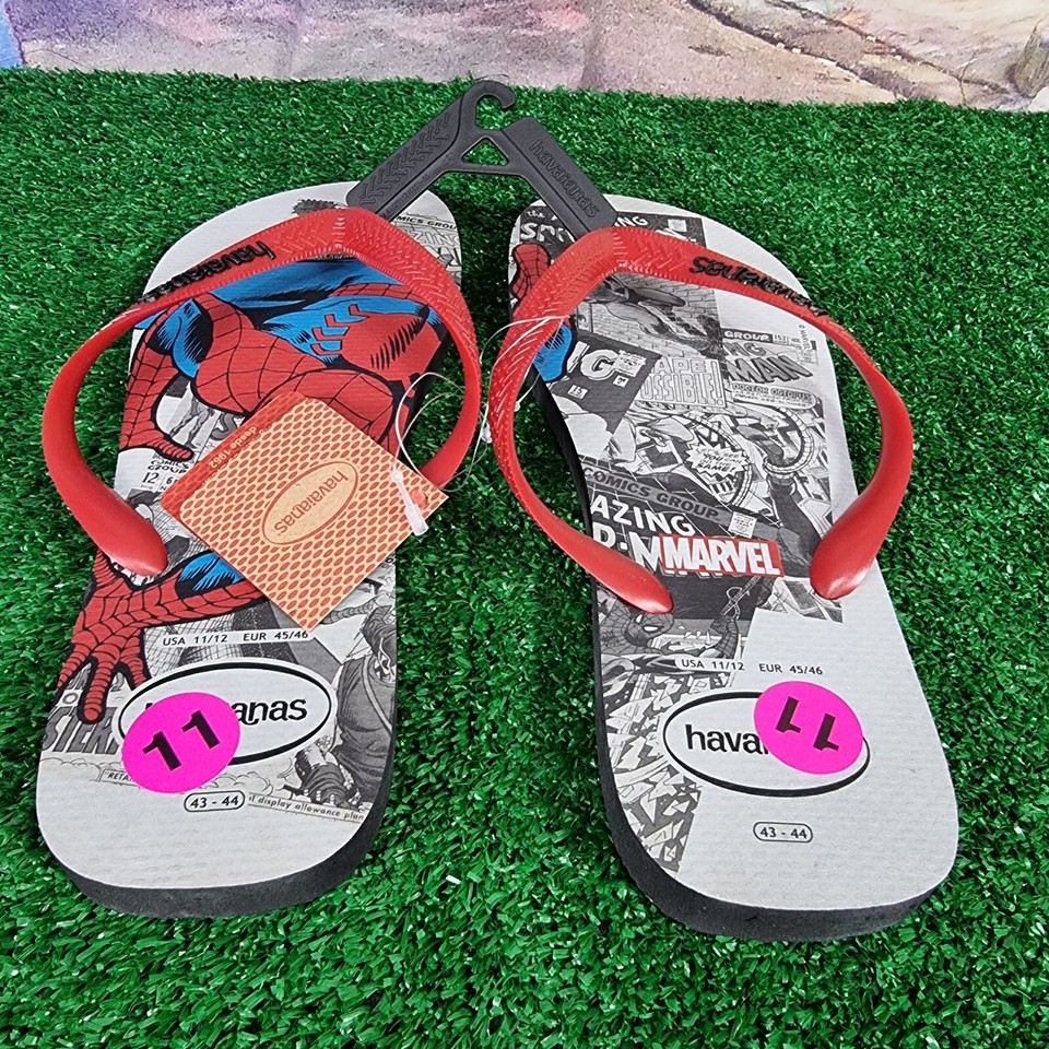 Spider-Man Marvel Havaianas Slippers Sandals flip flops Marvel Size 11 ...
