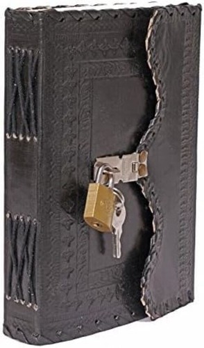 Handmade Leather Diary Journal With Lock Notepad Writing Book With Lock ...
