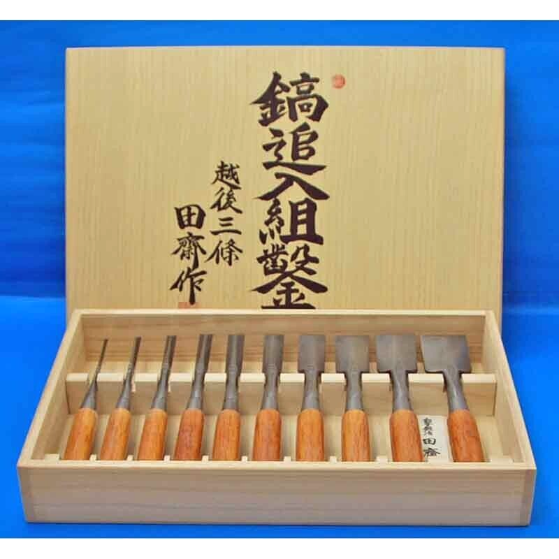 Tasai Shinogi Oire Nomi Japanese Dovetail Bench Chisels Set of 10 ...