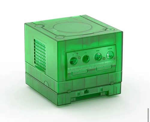 NEW Nintendo Gamecube Transparent DANK GREEN Housing & Game Boy player ...