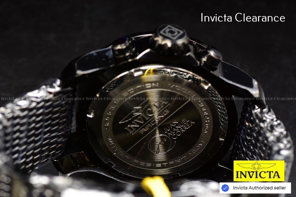 Invicta Racing JM Limited Edition Chronograph Quartz Black Dial Men's Watch | eBay