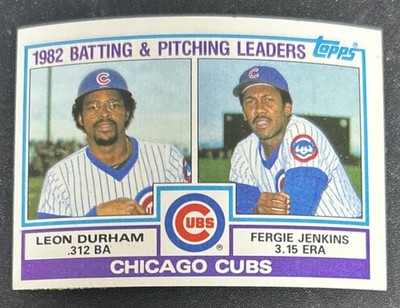 1983 Topps “1982 Cubs Batting & Pitching Leaders” Leon Durham Fergie ...