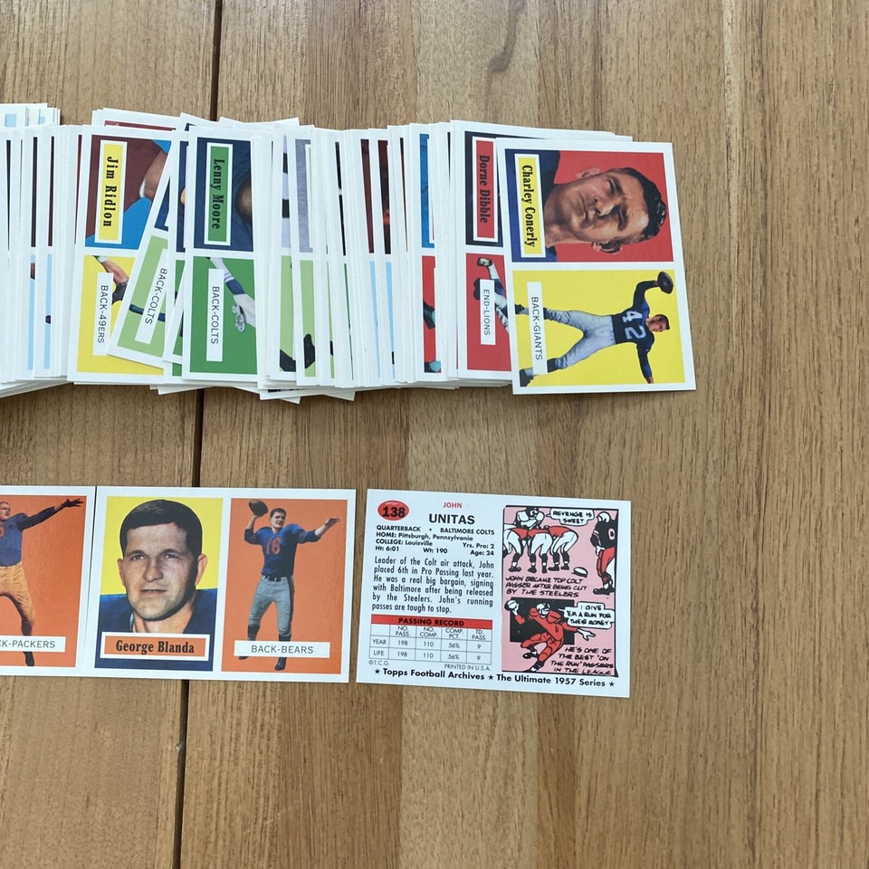 1957 Topps Football Archives 154 Card Complete Set Unitas uncollated | eBay