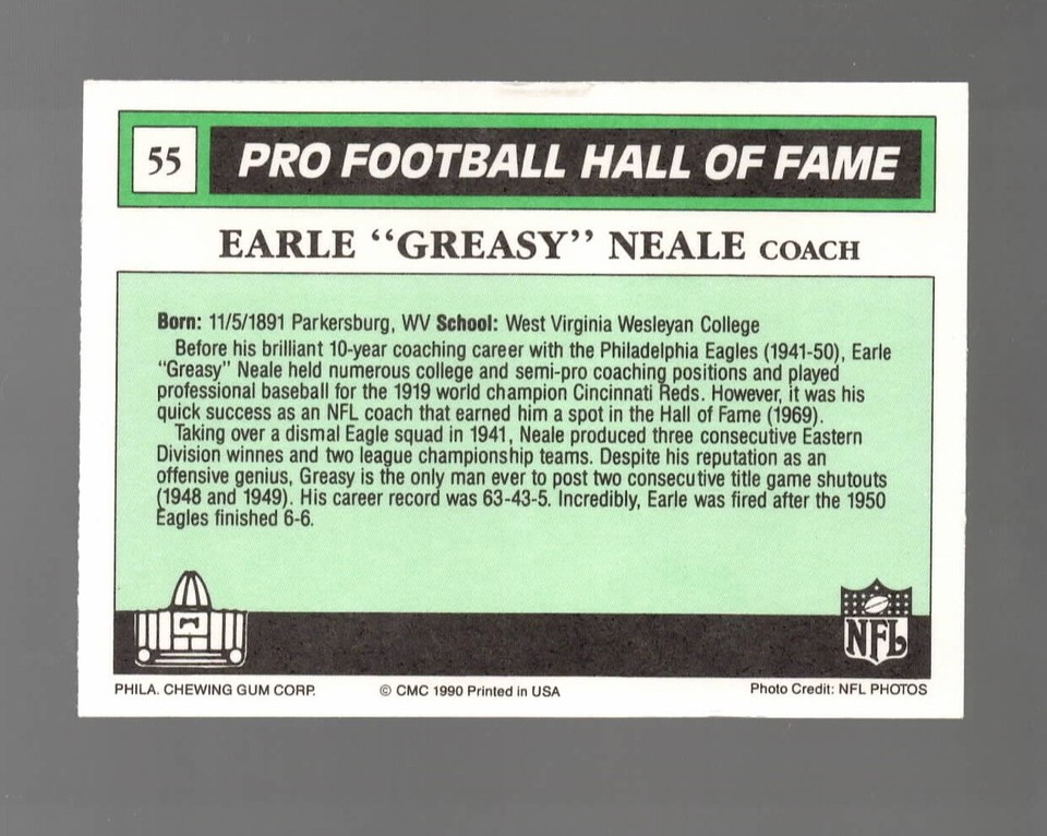 1990 Swell Greats #55 Earle "Greasy" Neale NM/Mint | eBay
