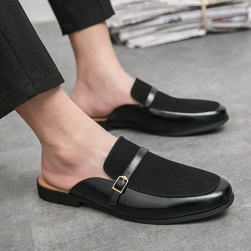 Men's Fashion Breathable British Style Business Semi-Drag Oxford Sole ...