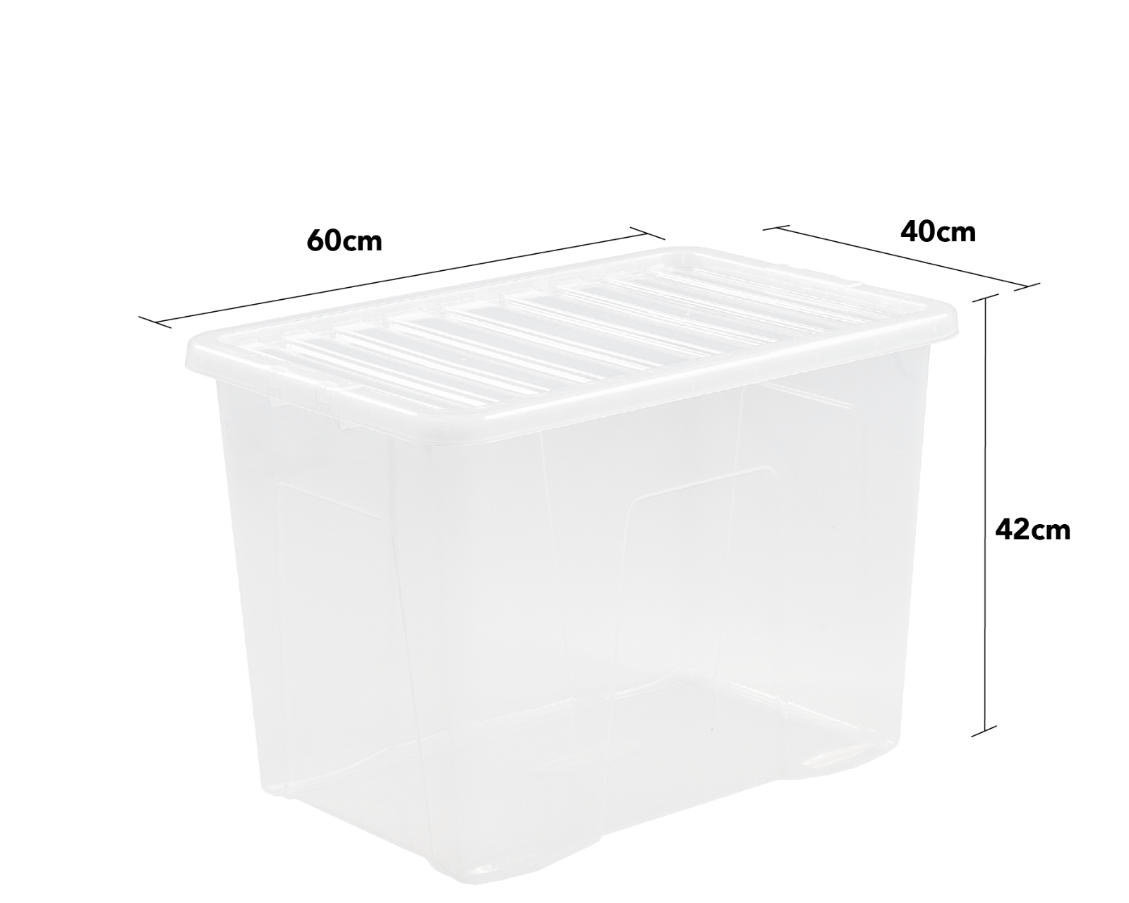 4L to 110L Storage Boxes With Lid Crystal Clear Plastic Stackable ...