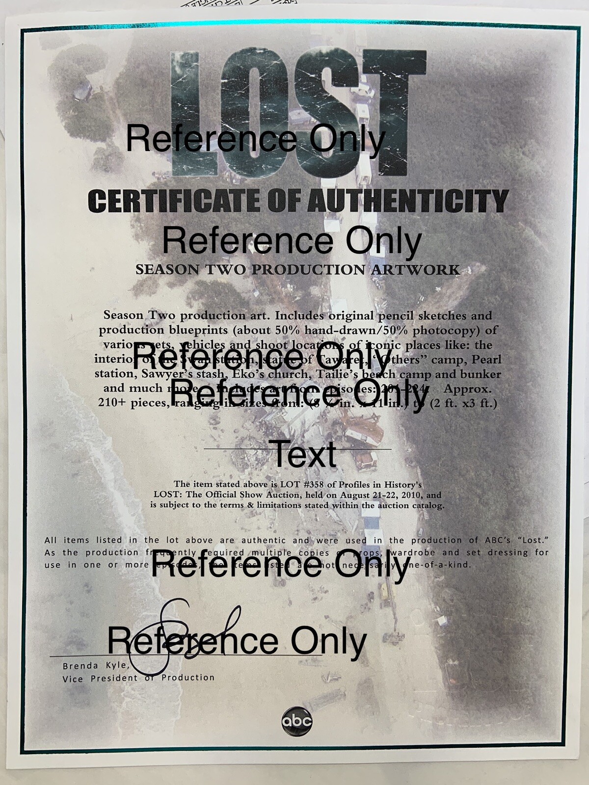 ABC LOST TV Show Season Two's Authentic Original Artwork Dharma Map ...