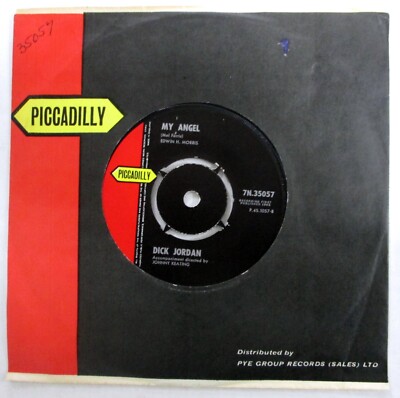 DICK JORDAN 45 My Angel / Fortune Teller NEAR MINT on Piccadilly UK pop ...