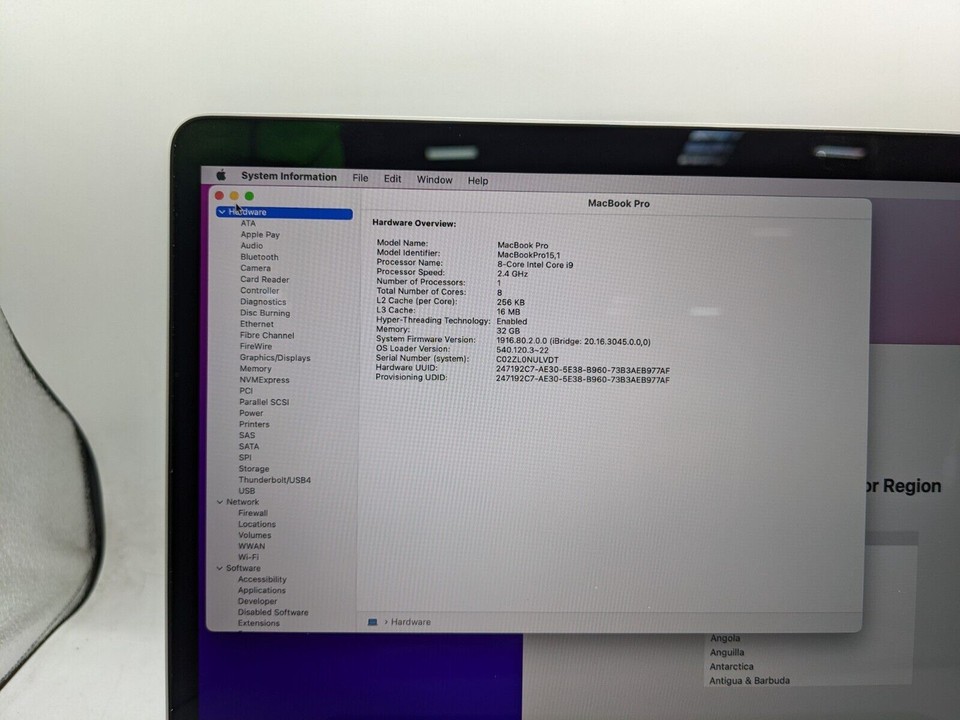 APPLE MACBOOK PRO A1990 15" i9 2.4GHz 2019 32GB 512GB SSD *GRADE D* | eBay