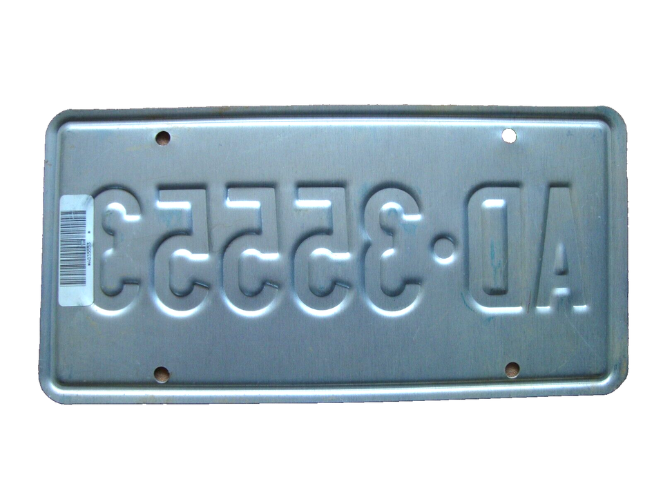 Connecticut Constitution State License Plate Palindrome number AD-35553 ...