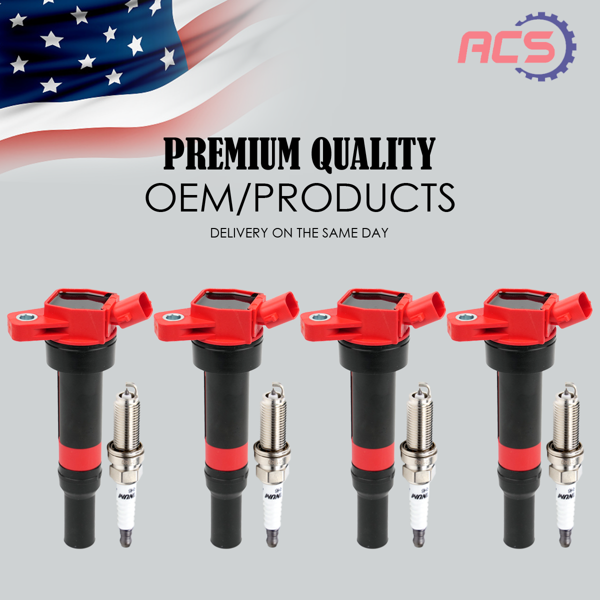 4X Ignition Coil + 4X Spark Plugs OEM for Hyundai Elantra Tucson Kia ...