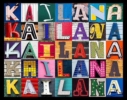 KAILANA Name Poster featuring photos of actual sign letters | eBay