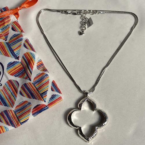 Brighton Bilbao Quad Convertible Quatrefoil Silver Crystal Necklace NWT ...