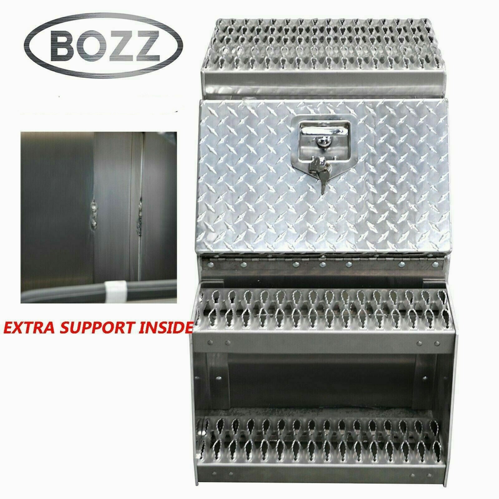 Aluminum Side Storage Saddle Step Tool Box W/Key Truck box 18" L x 25 ...