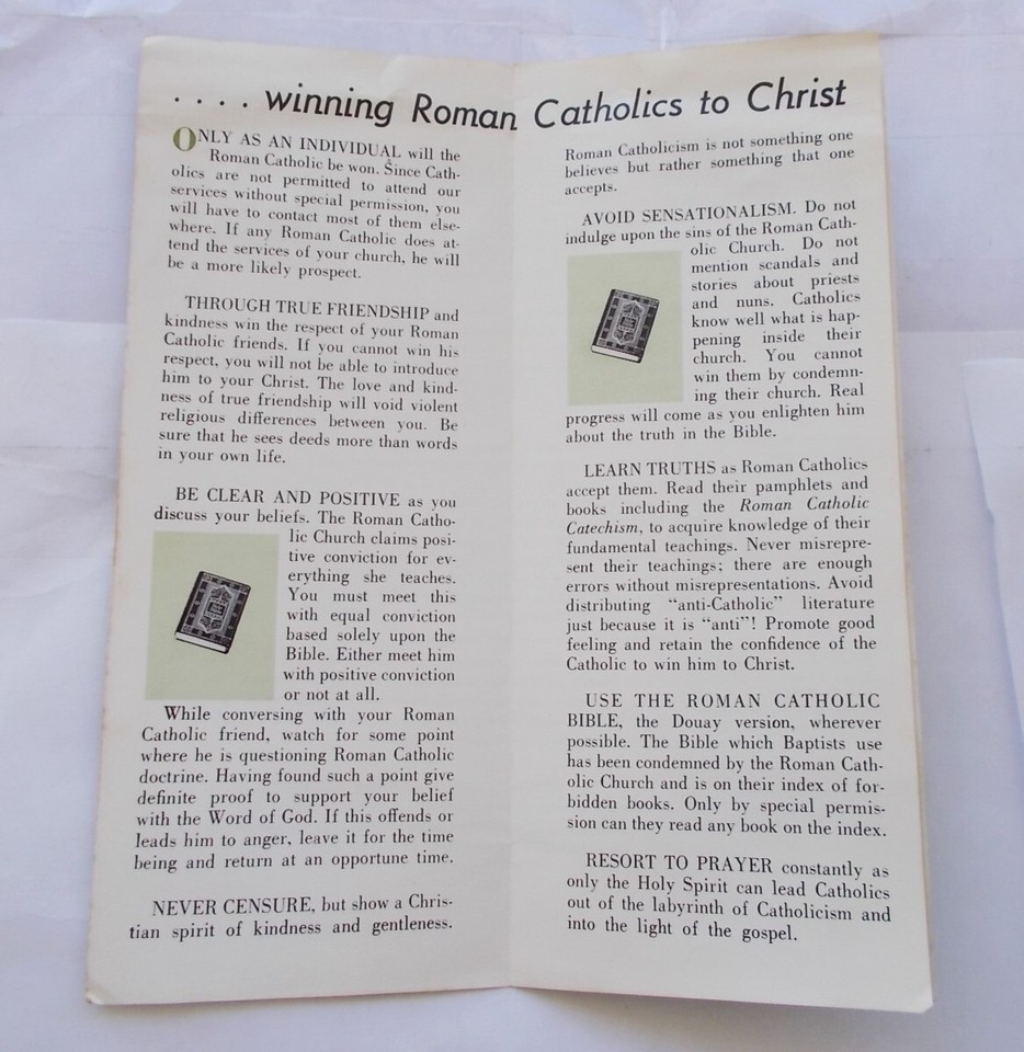 Winning Roman Catholics to Christ Brochure c1960 Southern Baptist ...