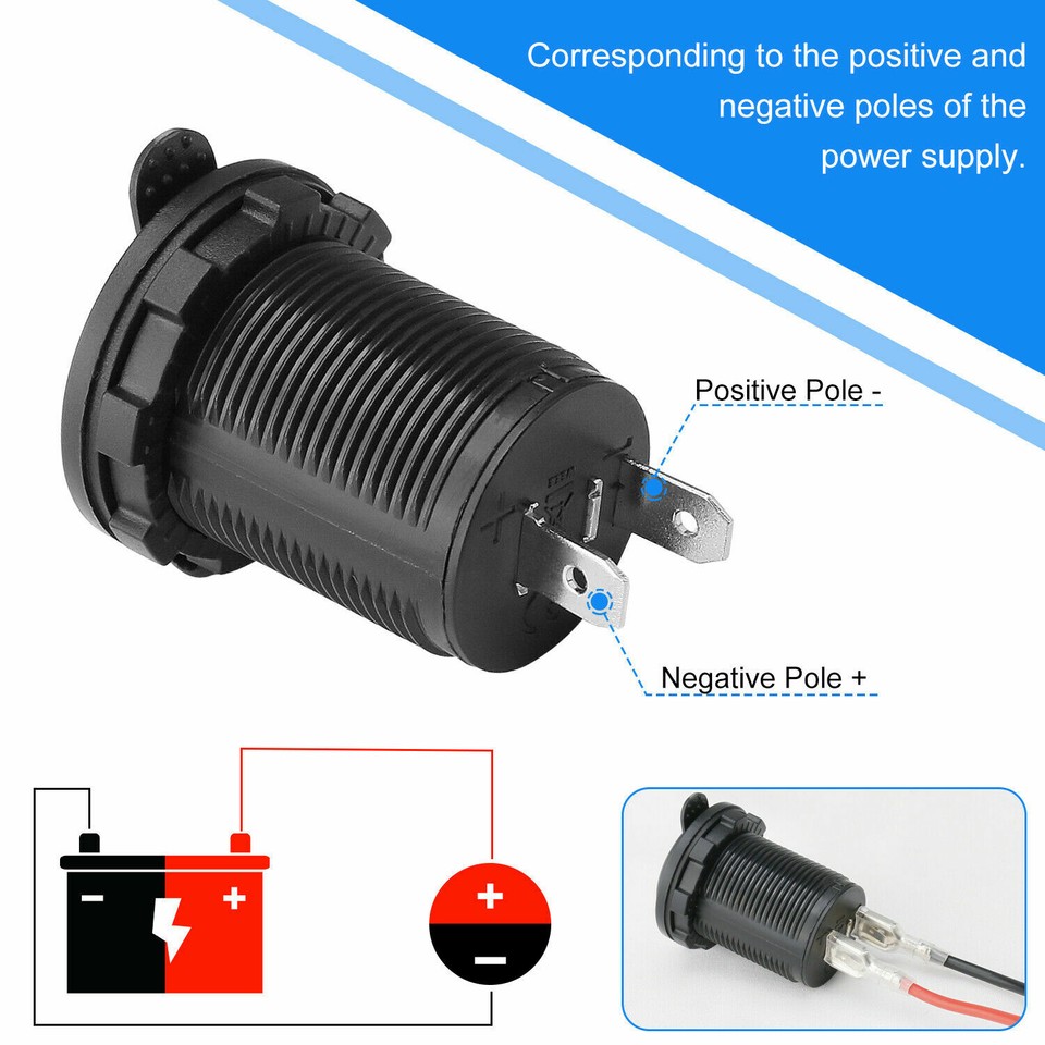 12V Waterproof Car Motorcycle Boat Cigarette Lighter Socket Power Plug ...