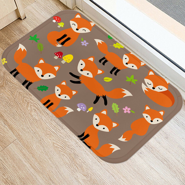 Cartoon fox Door Mat Indoor Hallway Balcony Mats Velvet Living Room ...