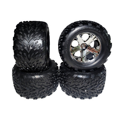 Fits Traxxas Stampede 2wd BL2s Tires & Wheels Silver Monster Truck 12mm ...