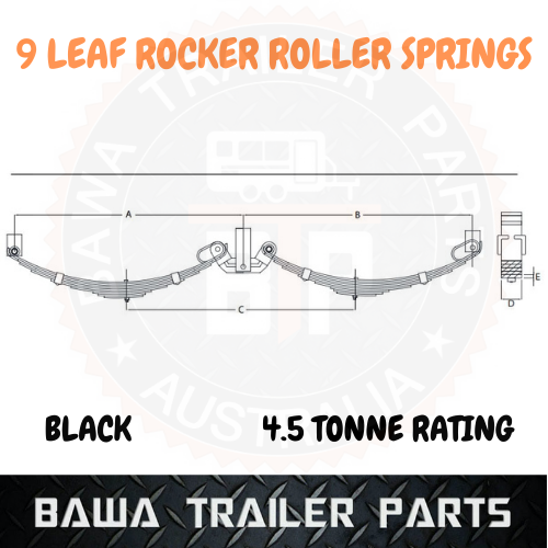 9 Leaf 4.5T Rocker Roller Tandem Trailer Spring Caravan Horse Float 15/ ...