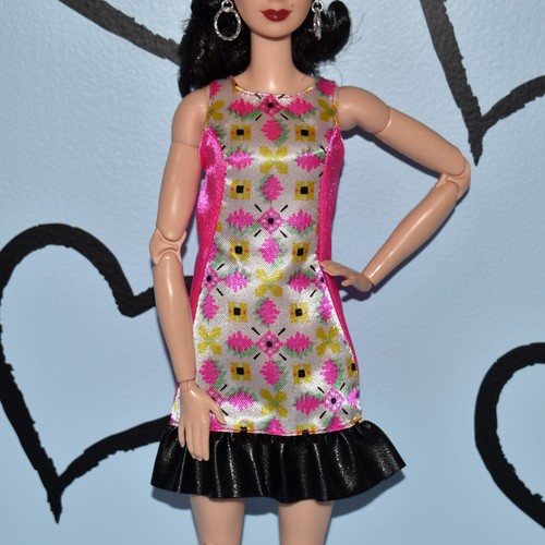 Genuine Barbie Sleeveless Off White, Pink, Black Yellow Ruffle Hem ...