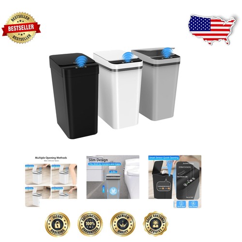 Compact Waterproof Trash Bin Set with Motion Sensors - Ideal for Home ...