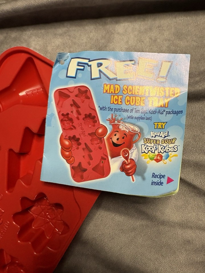 Vintage NWT Kool Aid Mad Scientist Ice Cube Tray Promo Insert Flyer 90s ...