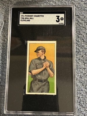 1909-11 T206 Piedmont Cigarettes Neal Ball Cleveland SGC 3 | eBay