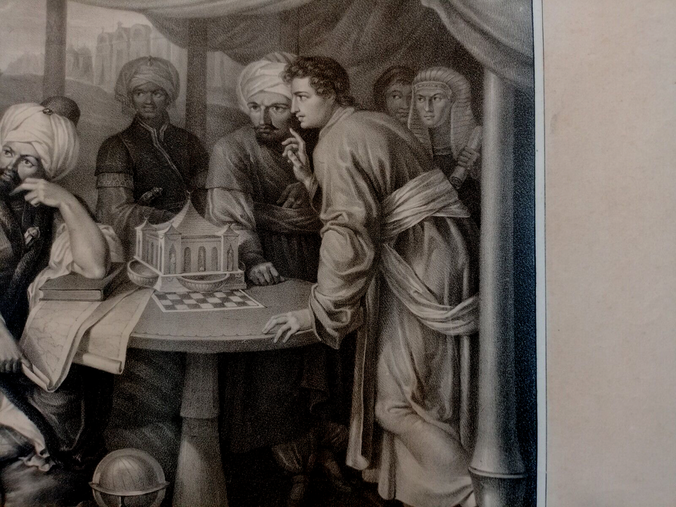 Harun Al Rashid Abbasid Caliph lithograph 1840 Zezon Thousand and One ...