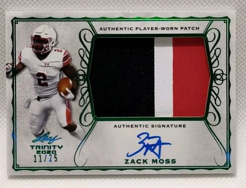 2020 Trinity Zack Moss RC 11/25 On Card Autograph & Player Worn Patch ...